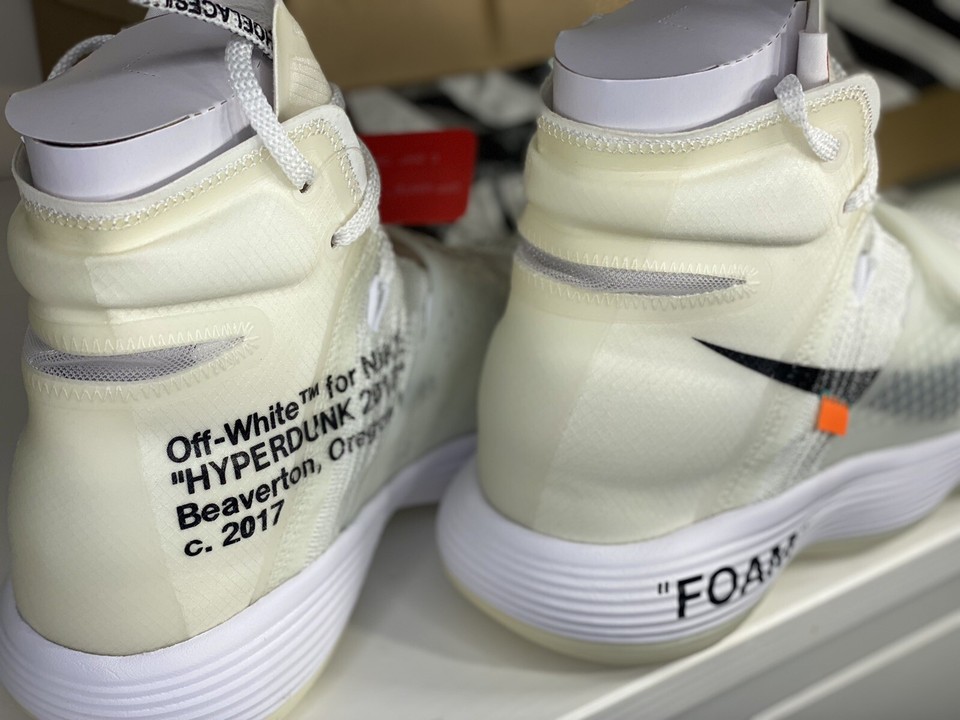 Nike React Hyperdunk 2017 Flyknit Off-White sz 12 Basketball Shoe | eBay