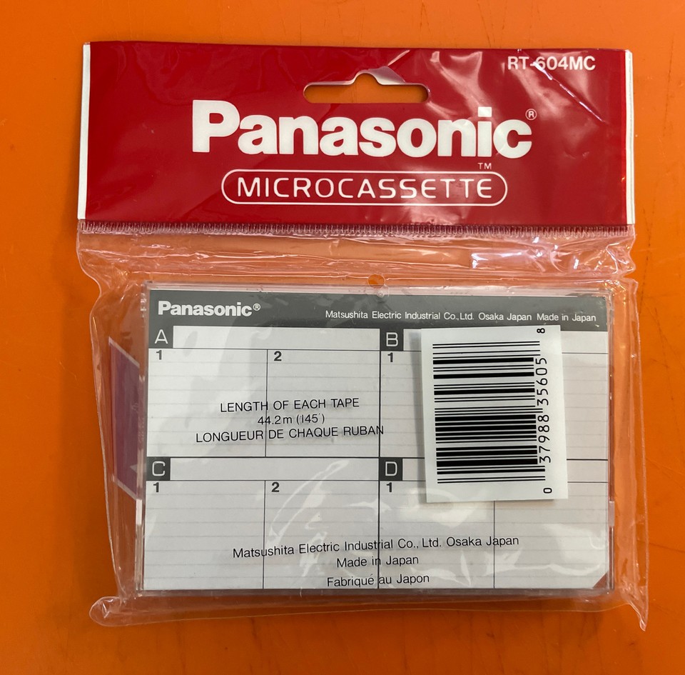 Panasonic Microcassette 60 Minute Tapes 4 Pack With Storage Case RT ...