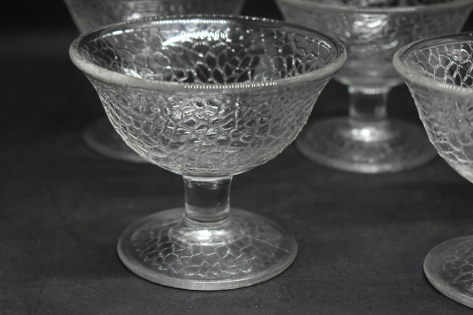 Smith Glass By Cracky Sherbet Ice Cream Footed Dishes Set of 5 ...