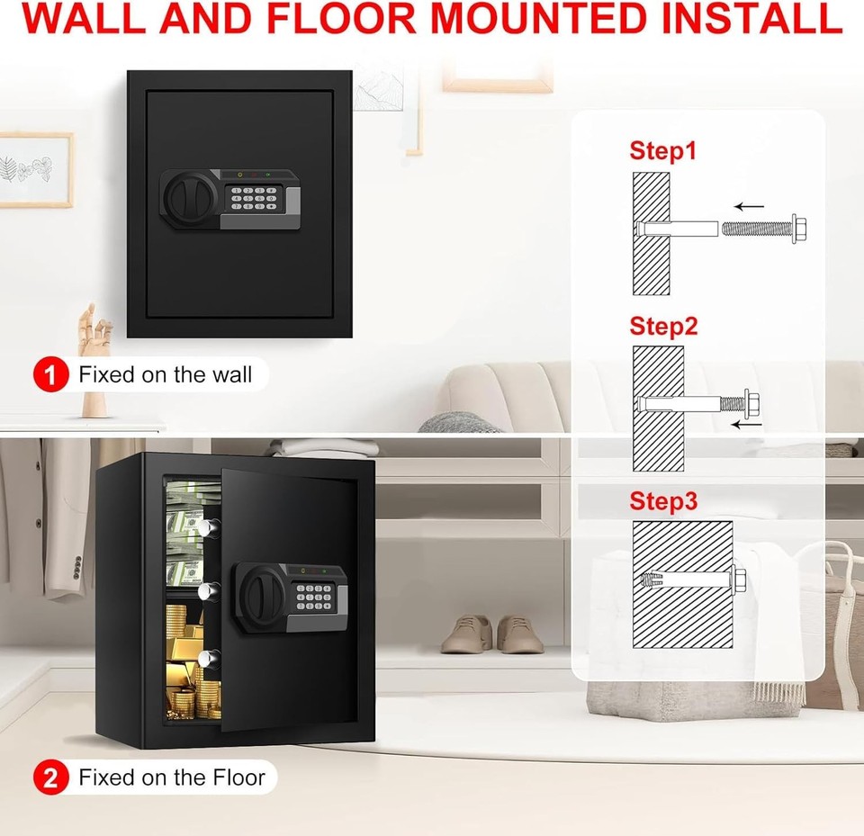 3.3 Cuft Fireproof Safe Box for Home Security with Keypad and Keys | eBay
