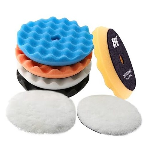 Buffing Polishing Pads, 7Pcs 6 Inch (150mm) 7Pcs 6Inch Waffle Polishing ...