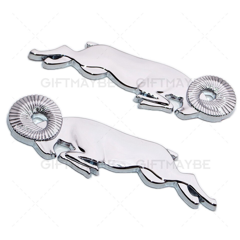 2pcs Chrome 3D Leaping Ram Body Fender Badge Emblem Nameplates for Ram ...