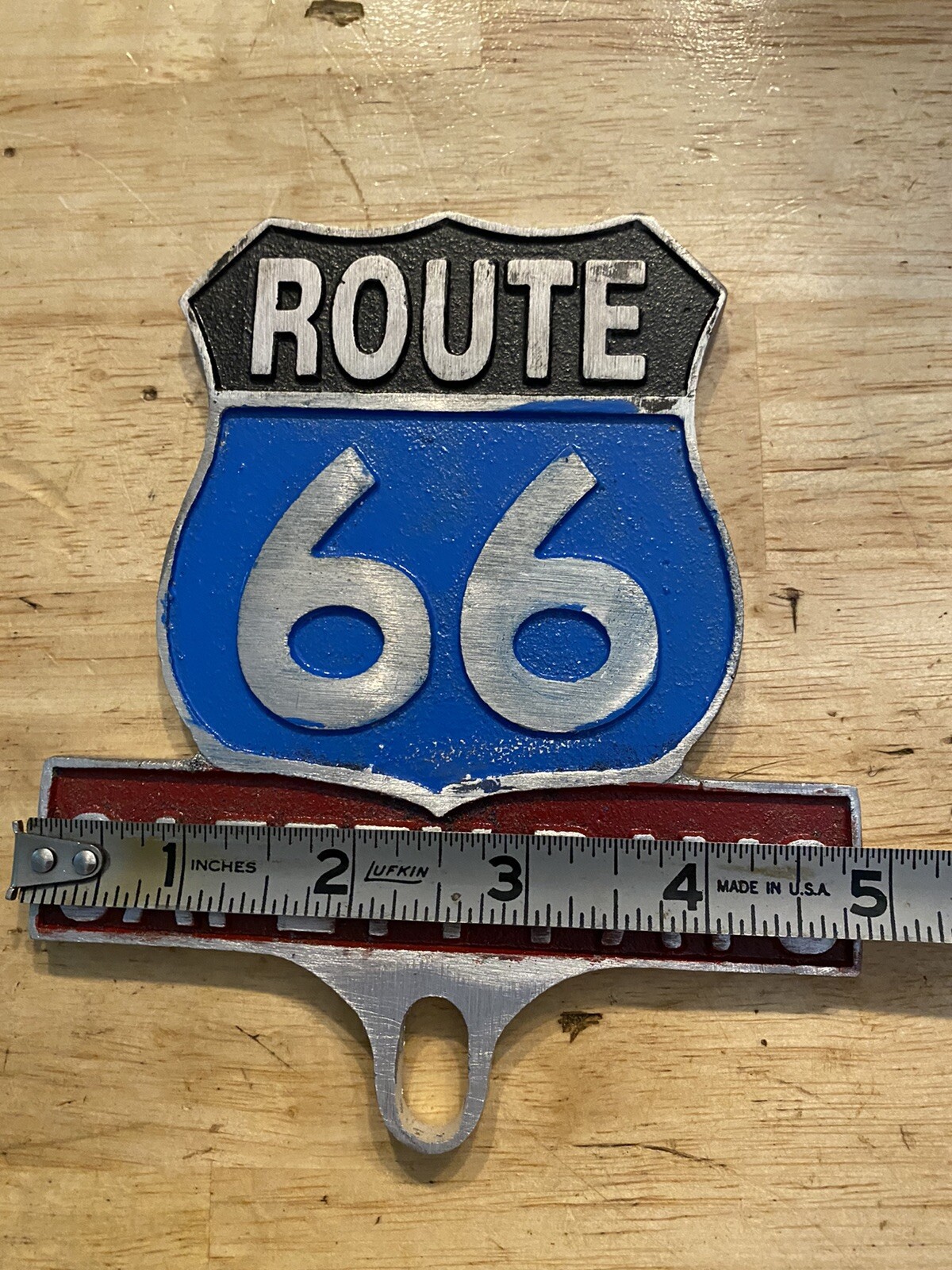 Route 66 Topper Frame SAFETY PAYS Auto License Plate Classic Car Auto ...