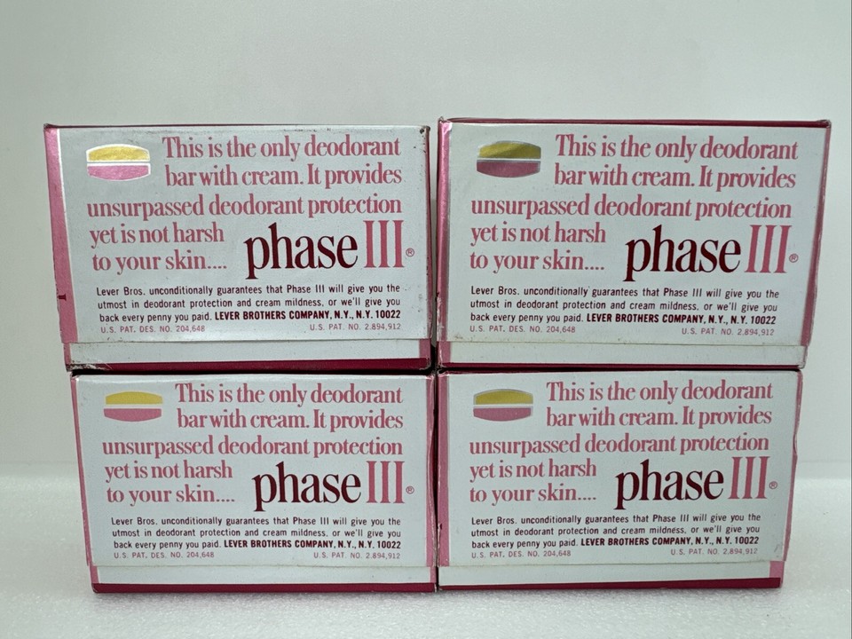 Lot 4 Vintage 1970's Pink Phase III Bar Soap Deodorant Plus Cream Reg ...