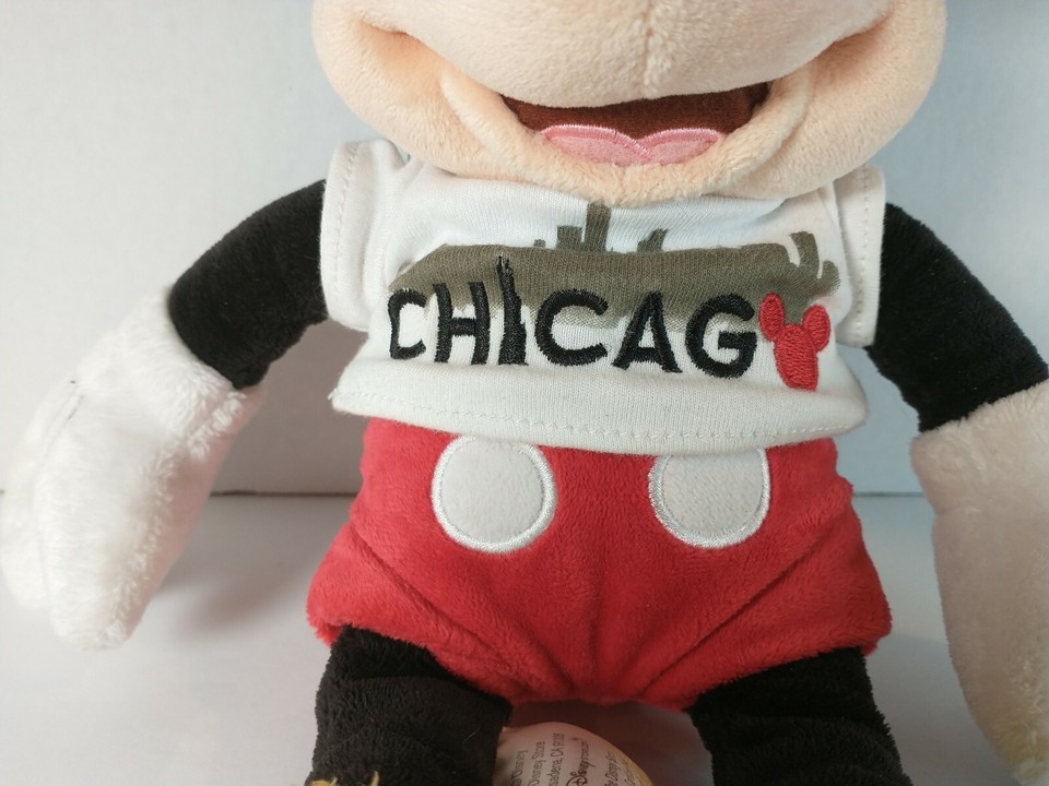 Disney Store Exclusive Mickey Mouse Plush 13'' Chicago Shirt Authentic ...