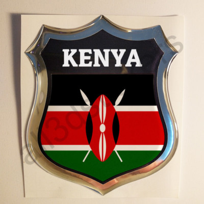 Sticker Kenya Emblem 3D Resin Domed Gel Kenya Flag Vinyl Decal Car ...