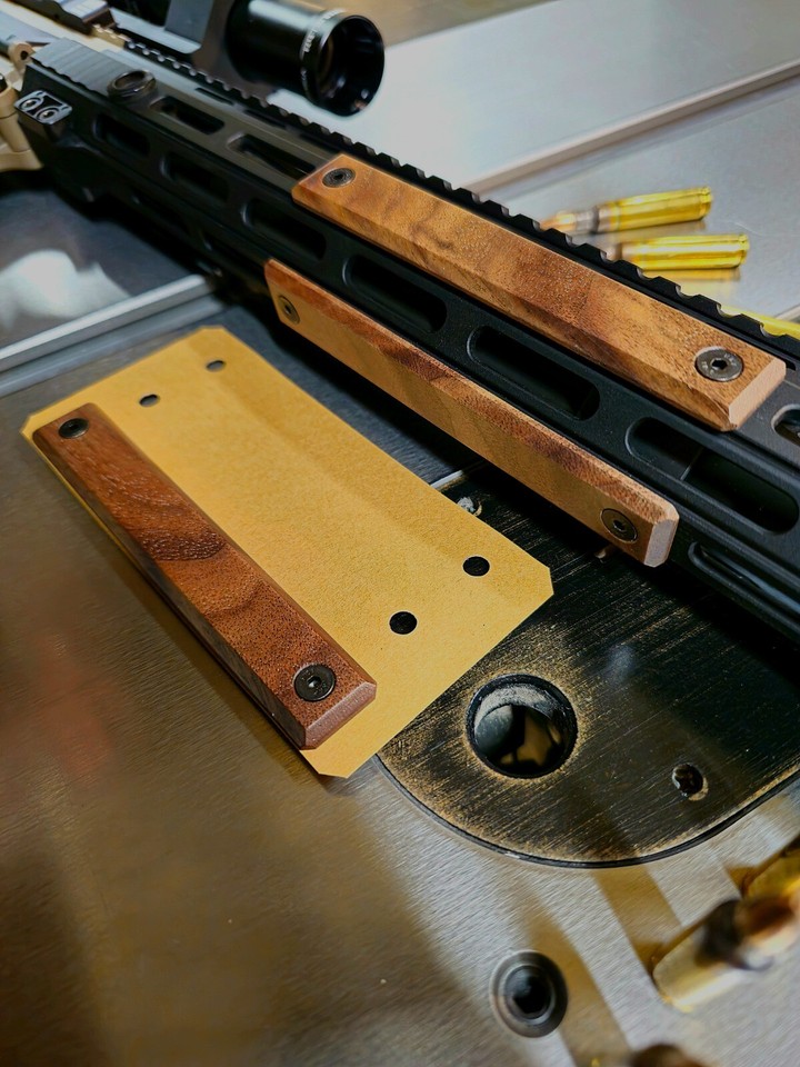 Wood M-lok & Keymod Rail Cover, SMOOTH - WALNUT, Made In USA *1 Panel ...