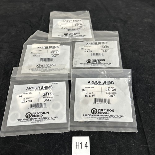 Arbor Shims Low Carbon Steel 25136 (5) Packs of 10 | eBay