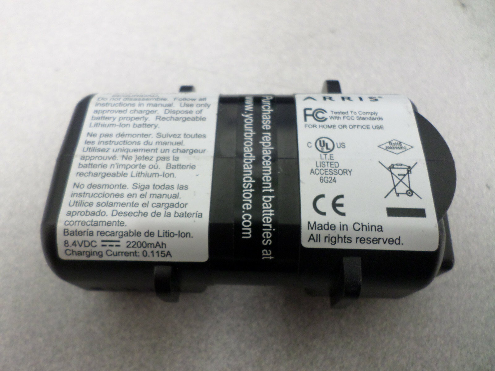 Arris BPB022S ARCT00777 Cable Modem Backup Battery 8.4 VDC-2200mAh | eBay