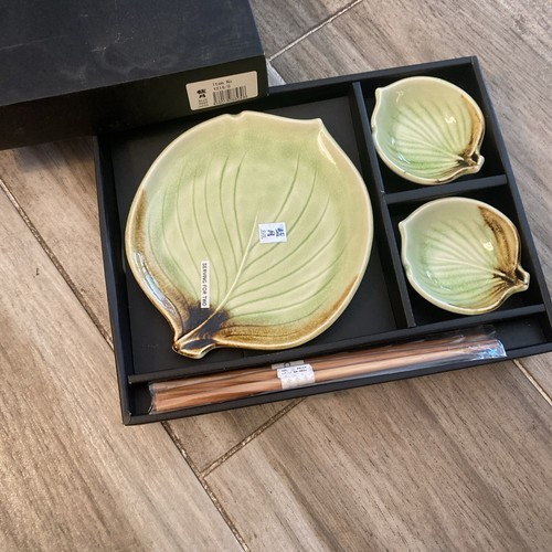 Vintage Kafuh Japan Green Leaf Sushi Place Setting for 2 NIB | eBay
