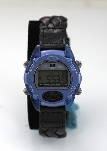 Fossil FSL Watch Women 8Lap Date Light Alarm Chron Black Leather 100m ...