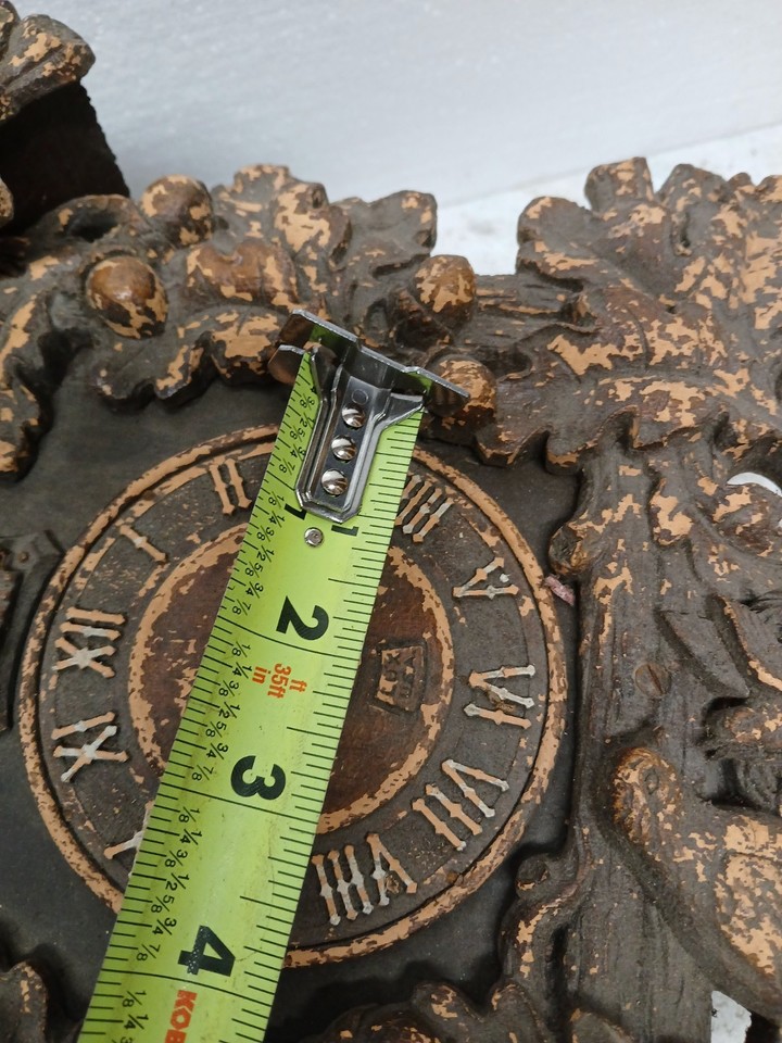 Large 16" by 10" Full Size Novelty Cuckoo Clock Birds Oak Leaves ...