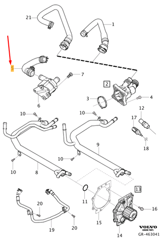 VOLVO XC90 MK2 Coolant Water Hose 31368030 NEW GENUINE | eBay