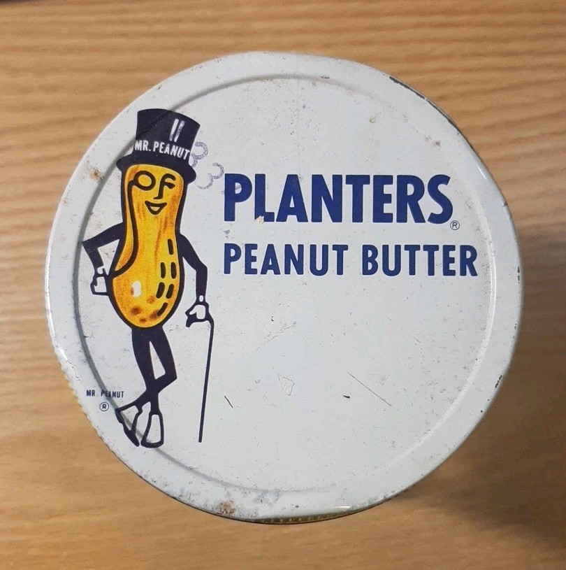 VINTAGE PLANTERS PEANUT BUTTER GLASS JAR WITH METAL CAP MR. PEANUT | eBay