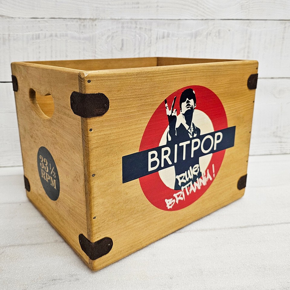 Retro Record Box 12" Vintage Wooden Handcrafted Album Crate For LP ...