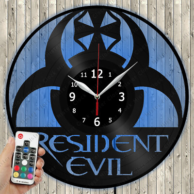 LED Clock Resident evil LED Light Vinyl Record Wall Clock LED Wall ...