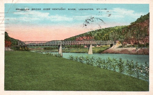 Postcard KY Lexington Brooklyn Bridge Kentucky River 1935 WB Vintage PC ...