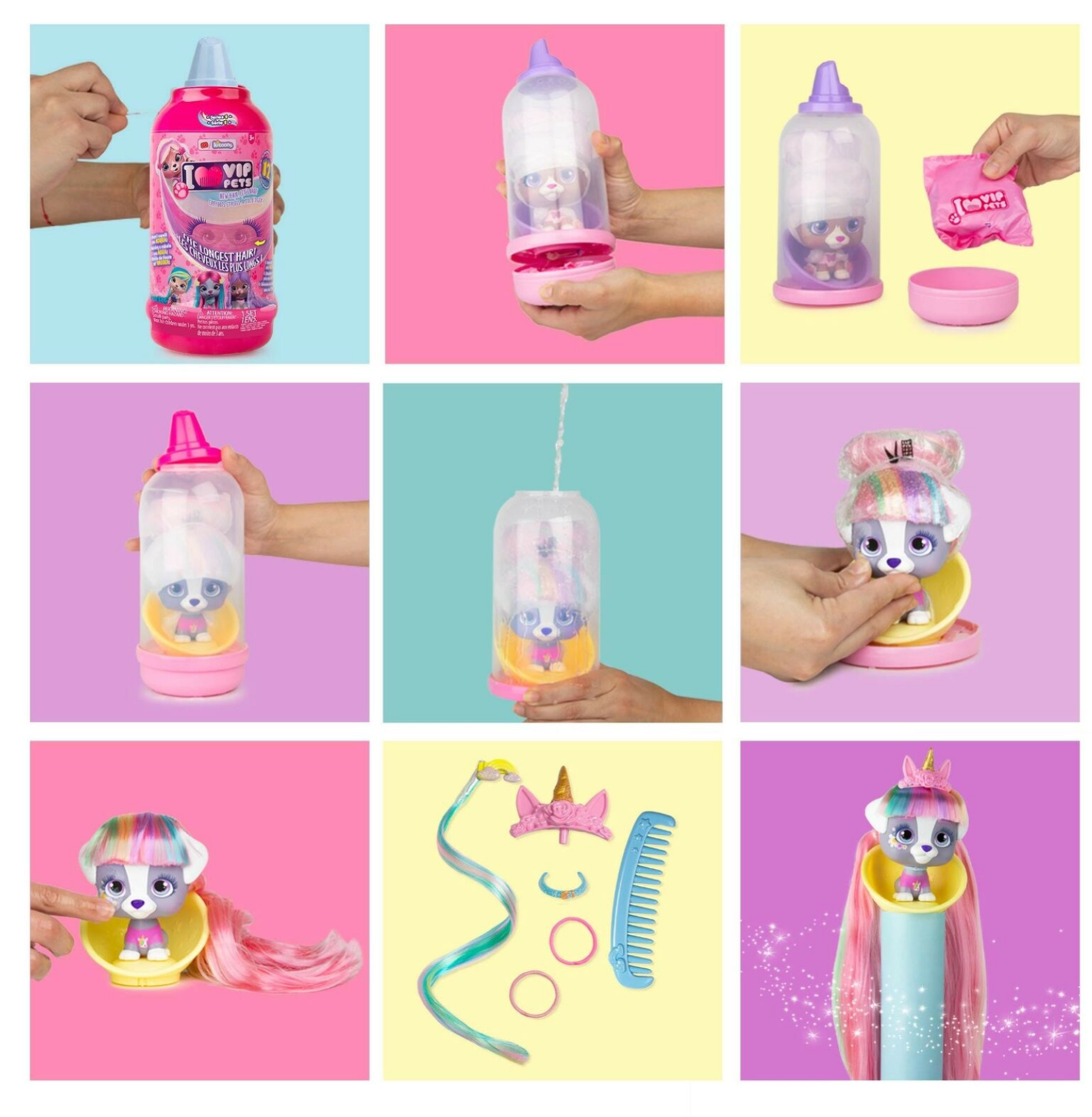 I Love VIP Pets Doll Series 1 Kitoons Mousse Bottle Hair Reveal IMC ...