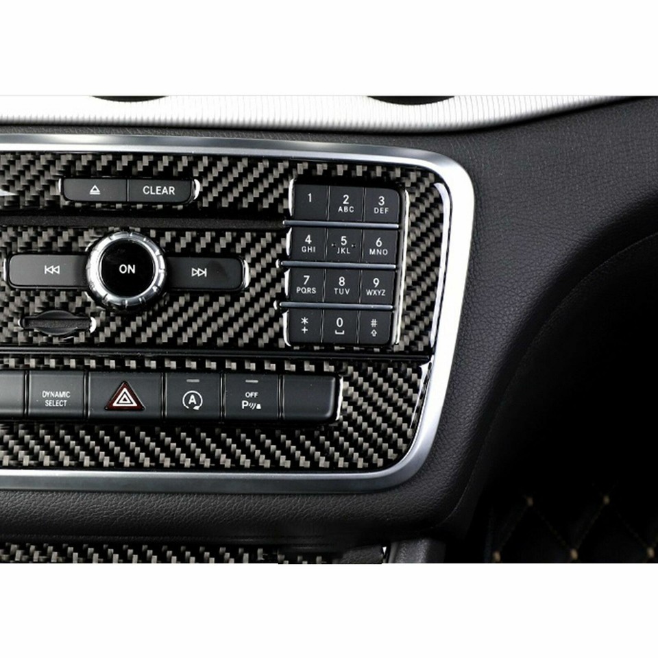 Carbon Fiber Media Control Panel Cover Trim For Mercedes Benz C Class ...
