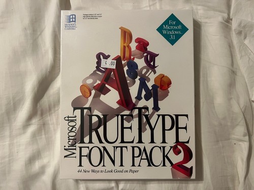 Microsoft TrueType Font Pack 2 - Sealed New | eBay