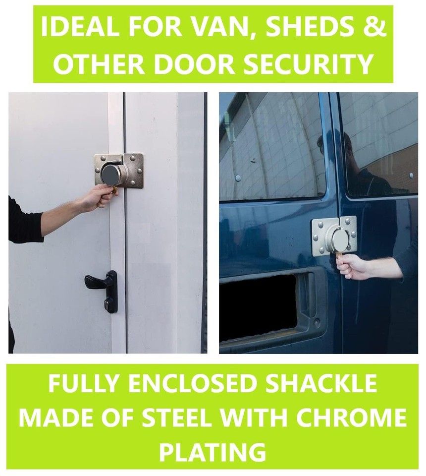 73MM HEAVY DUTY SHACKLESS PADLOCK AND HASP SET GATE SHED VAN SECURITY ...