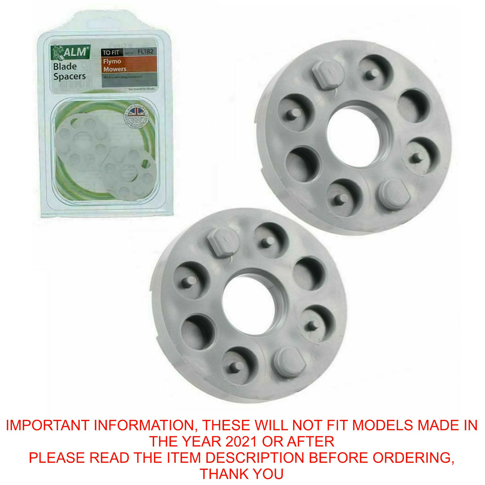 FITS FLYMO EASI GLIDE 300 330 340 360 LAWNMOWER BLADE SPACERS DISTANCE ...