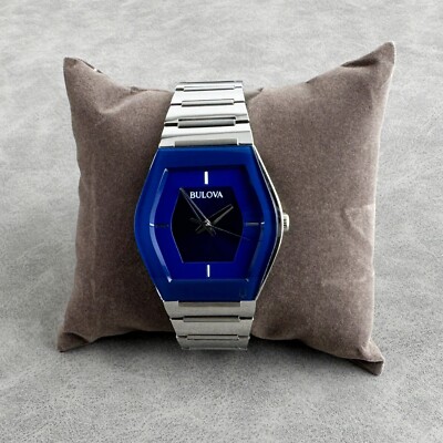 Bulova Men's Gemini Stainless Steel blue Dial 40mm Watch 96A258 | eBay