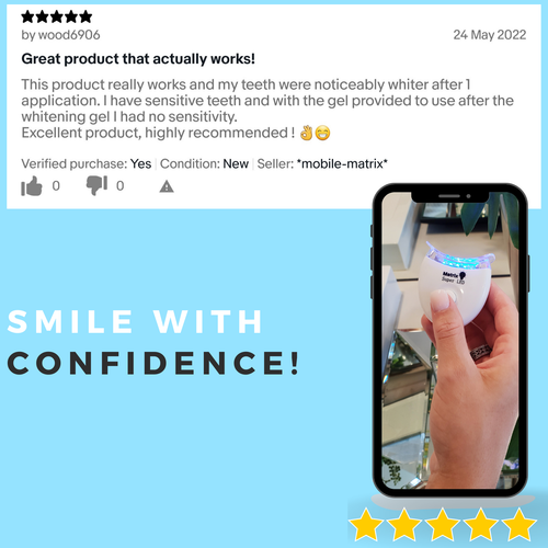 TEETH WHITENING KIT DENTIST STRENGTH WHITE SMILE MATRIX SUPER LED ...