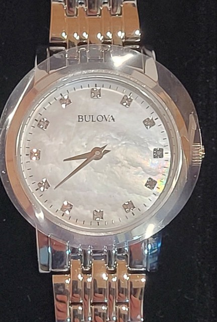 Bulova 96P175 Women's 27mm Stainless Steel Diamond MOP Dial Watch L9 ...