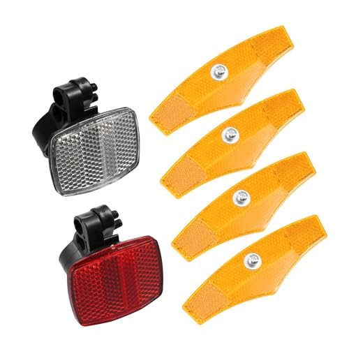 6pcs Bicycle Front Rear Reflector Kit Mountain Bike Safety Warning ...