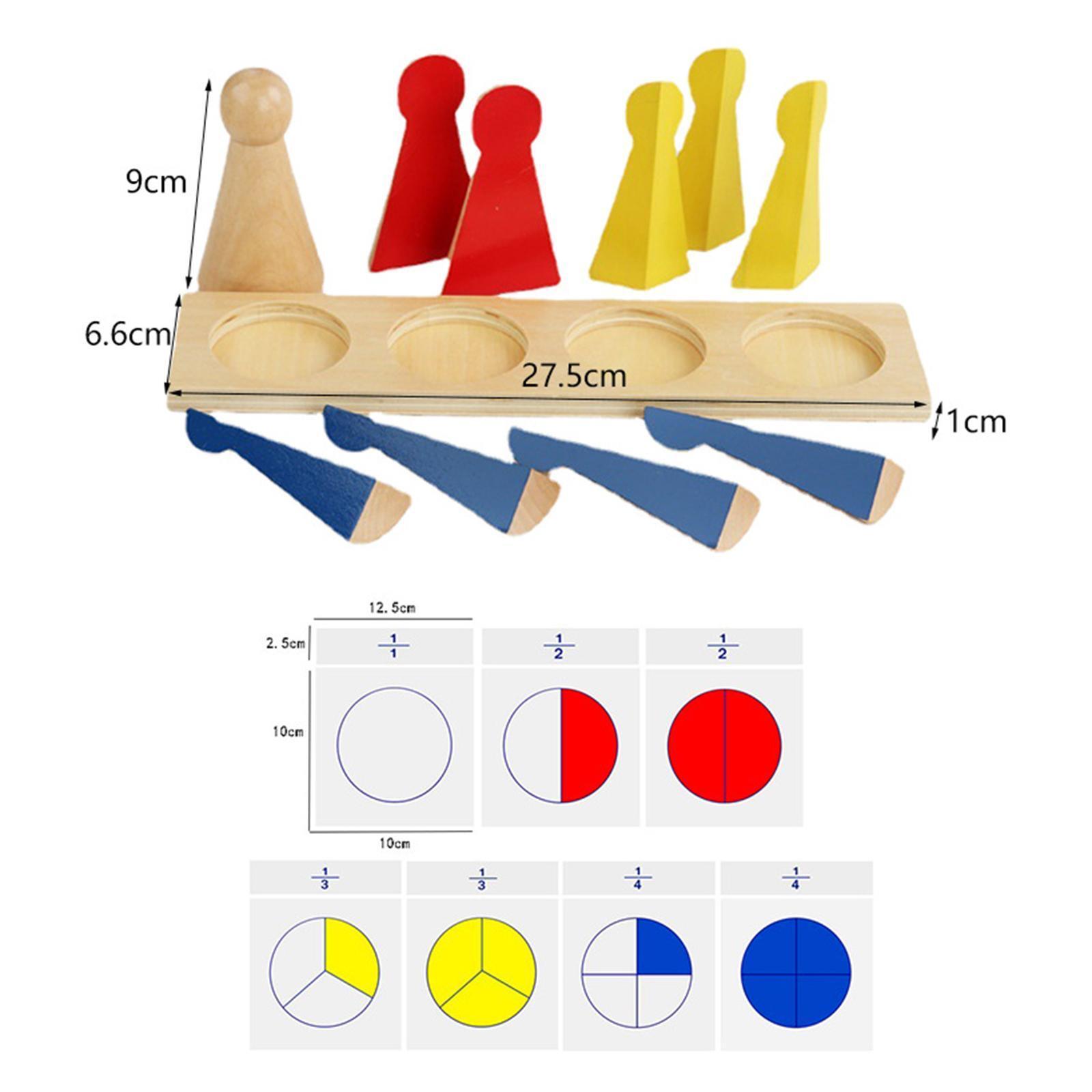 Wooden Math Learning Toys Math Fractions People Toy for Girls Age 6 7 8 ...