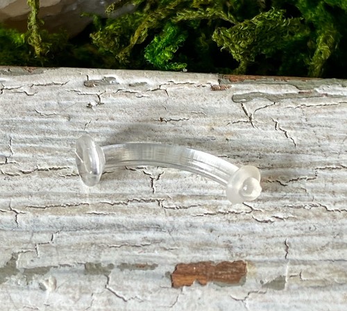 Clear Acrylic Belly Ring Retainer w/ o-ring Pierced Navel Naval 14g 7/ ...