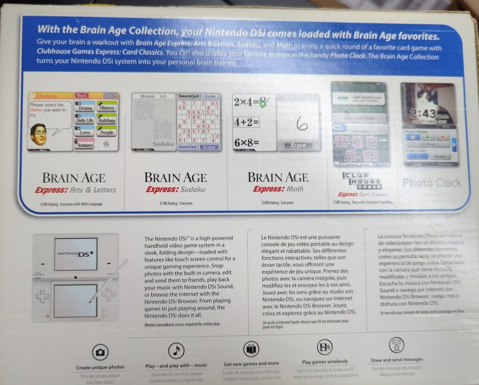 Nintendo DSi Brain Age Collection White Handheld System 45496718855| eBay