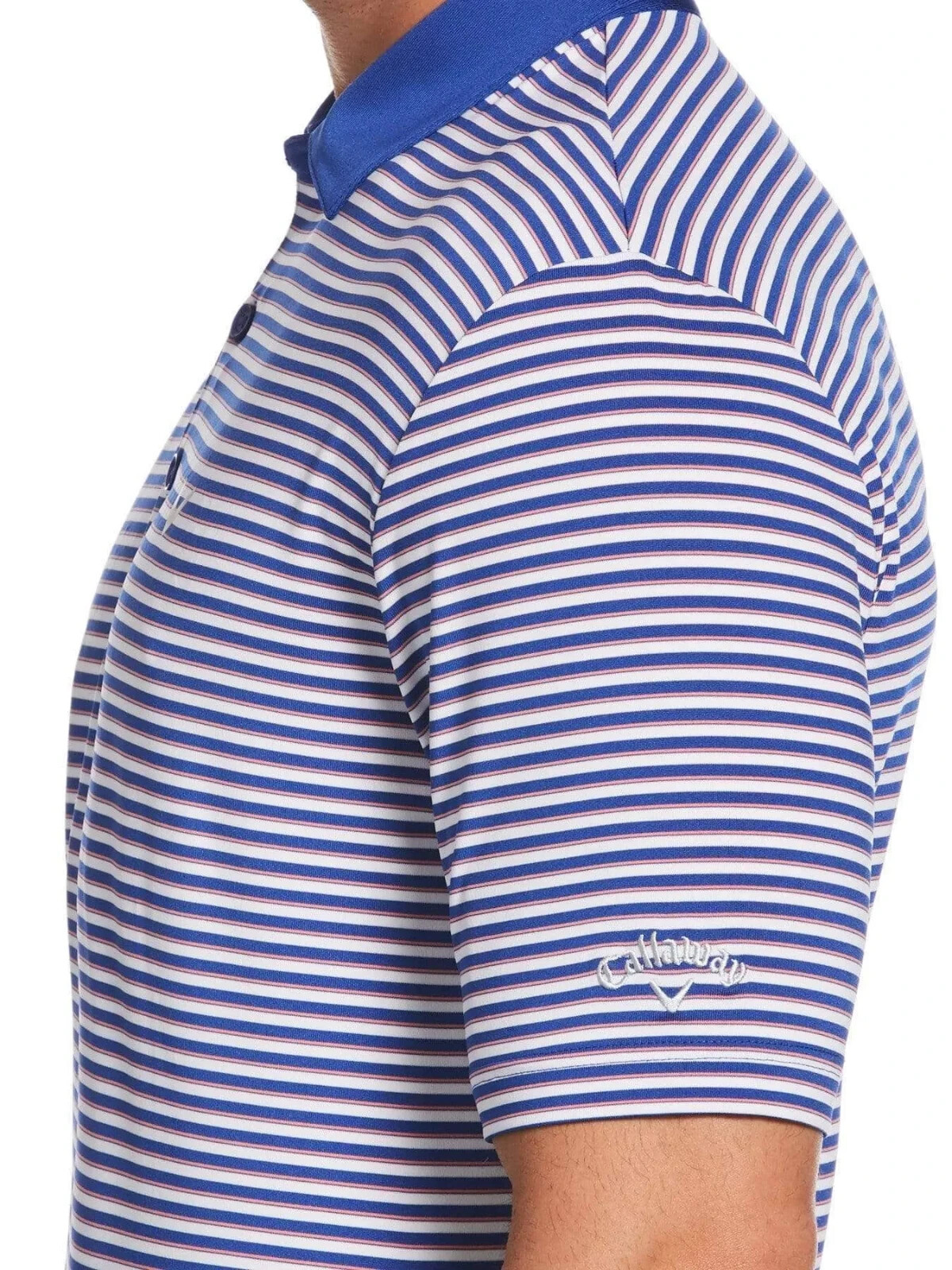 Callaway Men's Opti-Dri 3 Color Stripe Short Sleeve Golf Polo Shirt ...