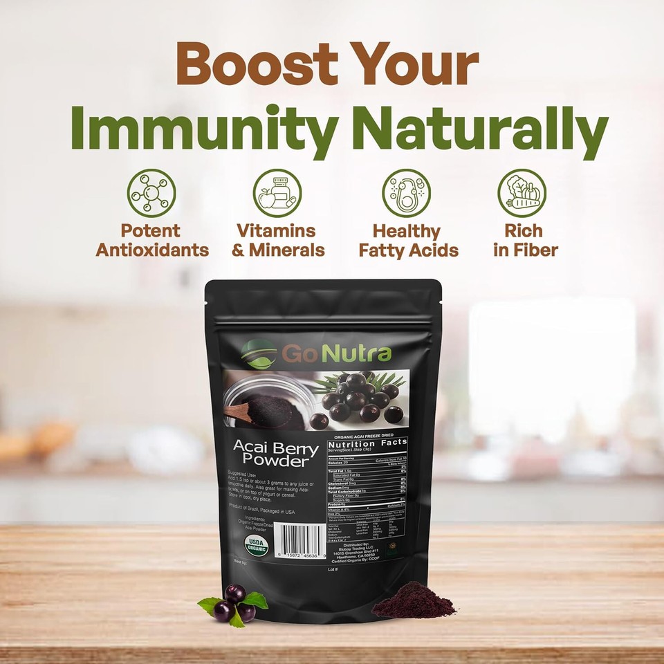 Acai Powder Organic Pure Freeze Dried Organic Acai Berry - 1 lb Bag ...