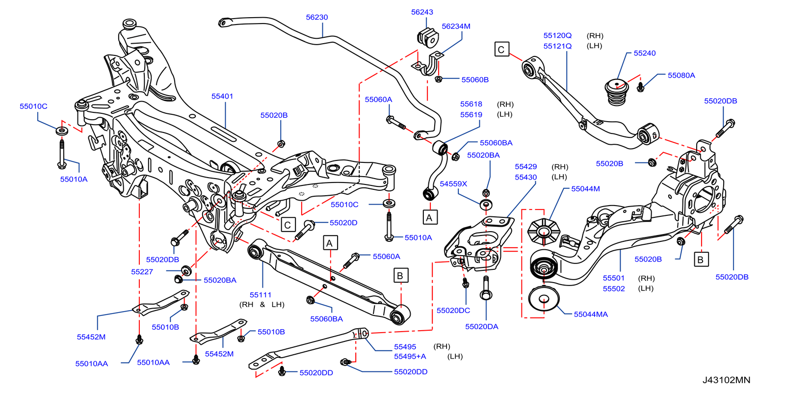 55240-4ce0a Nissan Bumper Assy-bound Rear Suspension 552404CE0A Genuine ...