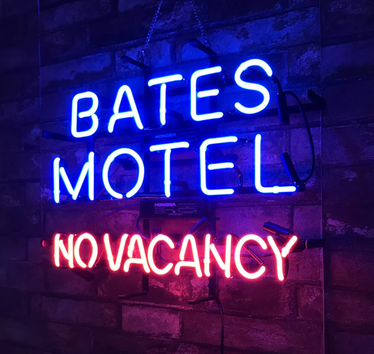 Bates Motel No Vacancy Neon Sign 17"x14" Light Lamp Beer Wall Decor ...