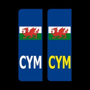 2x CYM Welsh flag Sticker Badge Car Number Plate Vinyl UK Wales legal ...