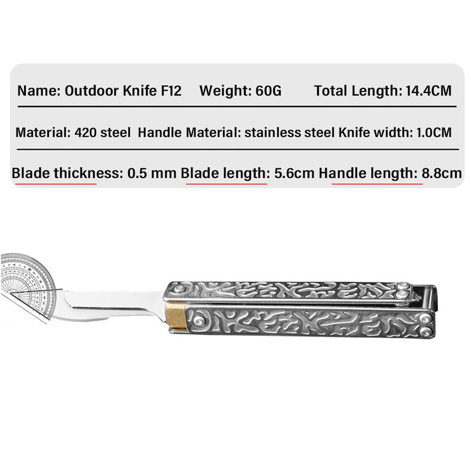Stainless Steel Pocket Foldable Knife Outdoor EDC Scalpel Blade with 10 ...