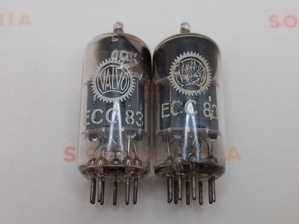 Valvo ECC83 Short Plates 45° O-getter Matched Pair - Hamburg 1960 I60 ...