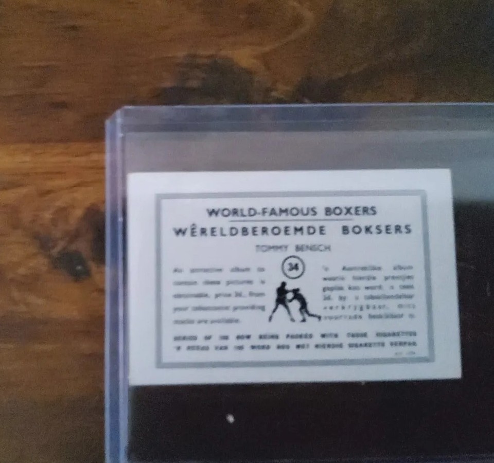 1935 United Tobacco Co World Famous Boxers Card #34 Tommy Bensch EX see ...