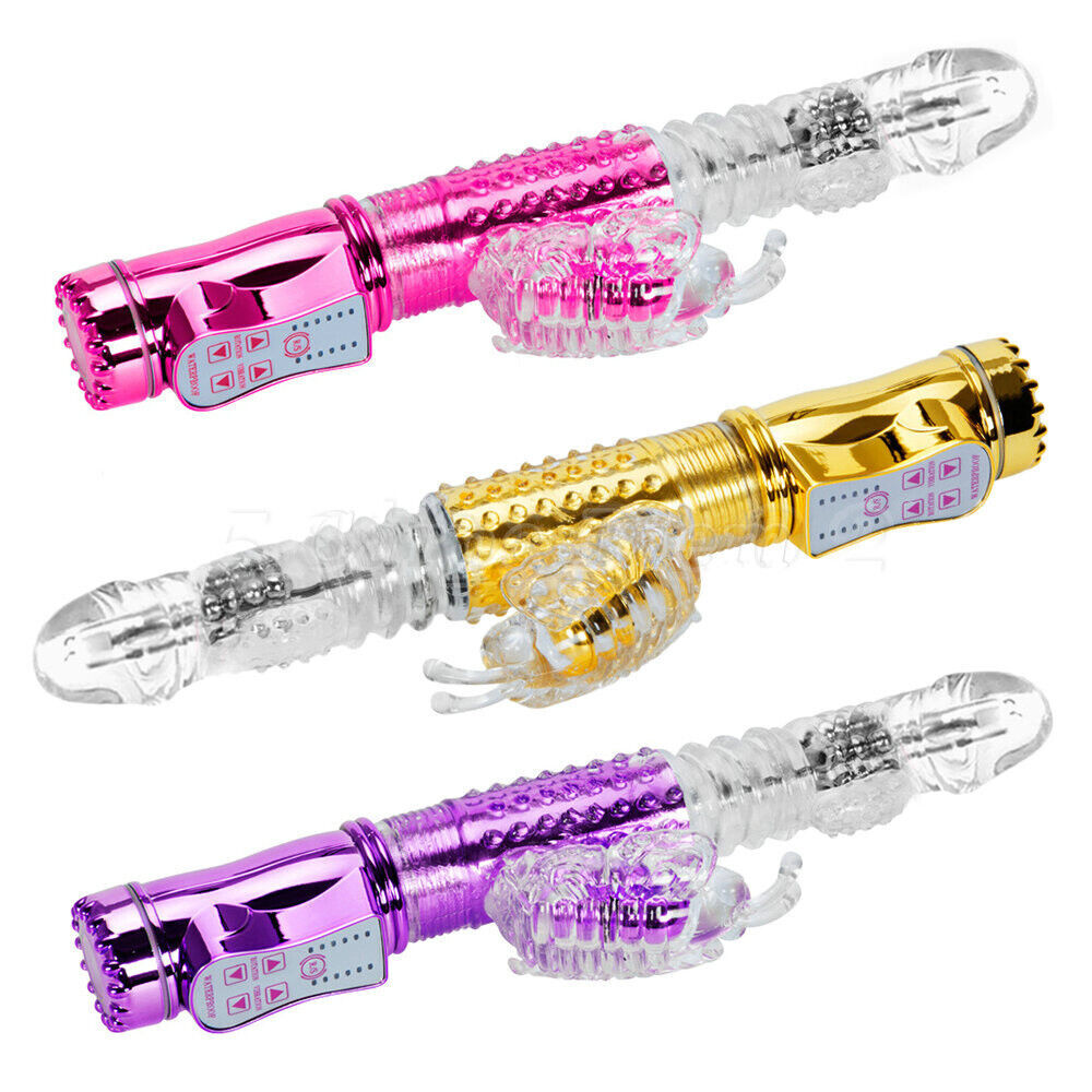 Thrusting G Spot Rabbit Dildo Vibrator Rotating Clitoris Stimulator ...