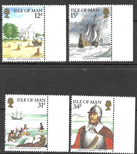 GB Isle of Man 1986 Captain Miles Standish / Mayflower Voyage 4 x ...