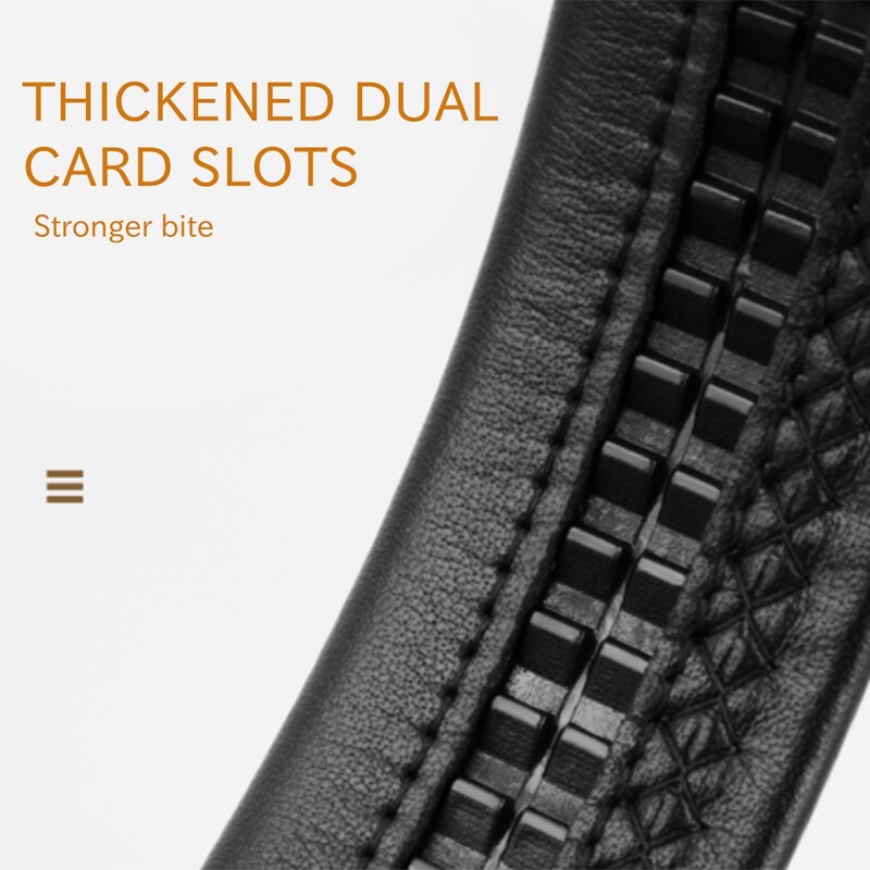 2X(Luxury Men's Leather Automatic Ribbon Waist Strap Belt Without ...