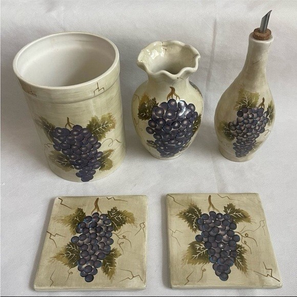 Cabernet Tabletoppers Unlimited Olive Oil Bottle 11" Hand Painted ...