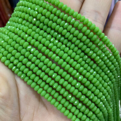 2x4mm Faceted Apple Green Jade Abacus Gemstone Loose Beads 15'' AAA ...
