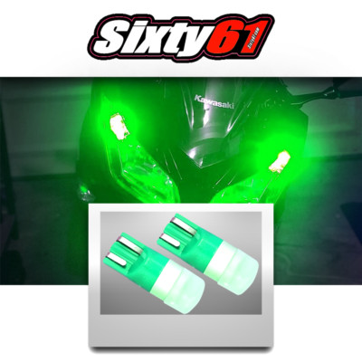 Motorcycle Green LED Side Marker Light Parking Bulbs for Honda Suzuki ...