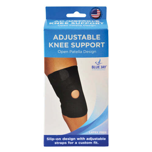 Blue Jay Adj Knee Support Open Patella Design Black Lg/Xlg | eBay
