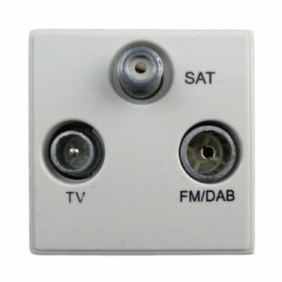 Labgear PSW132M Triplexed Single Module SAT + TV + FM/DAB (White) 50x50 ...