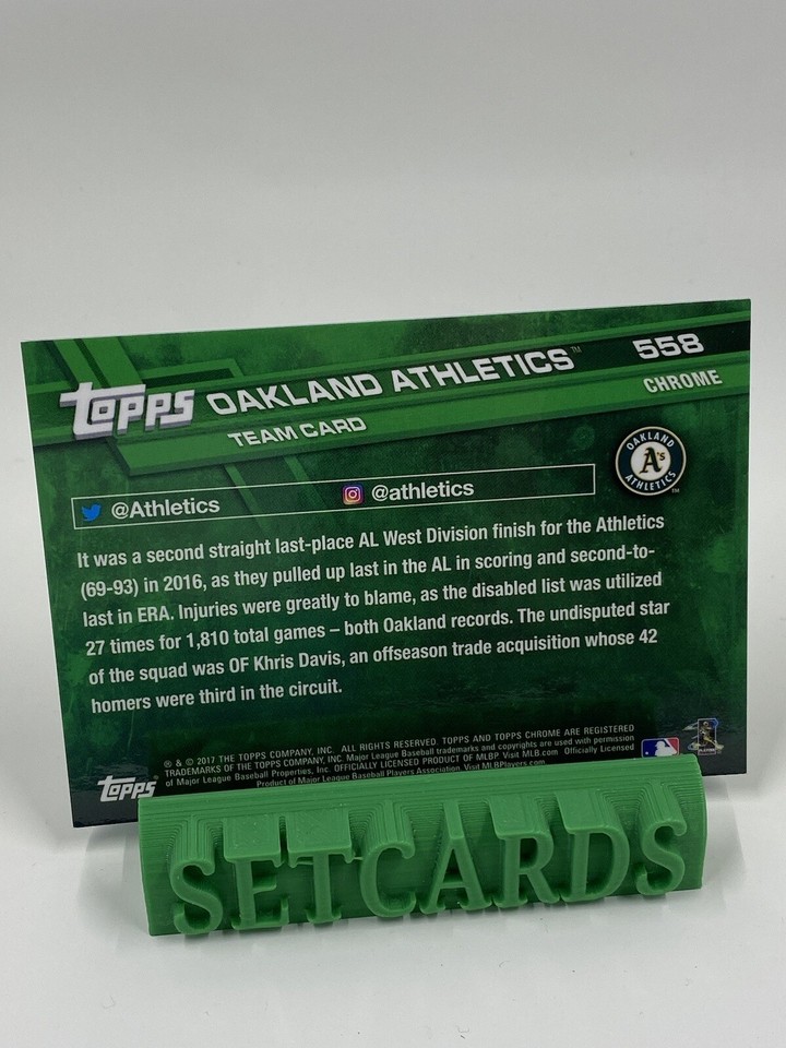 2017 Topps Chrome Sapphire Edition PR 250 Oakland Athletics Team #558 ...